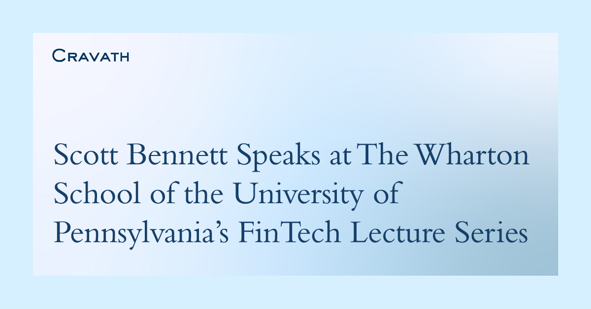 Scott Bennett Speaks at The Wharton School of the University of ...