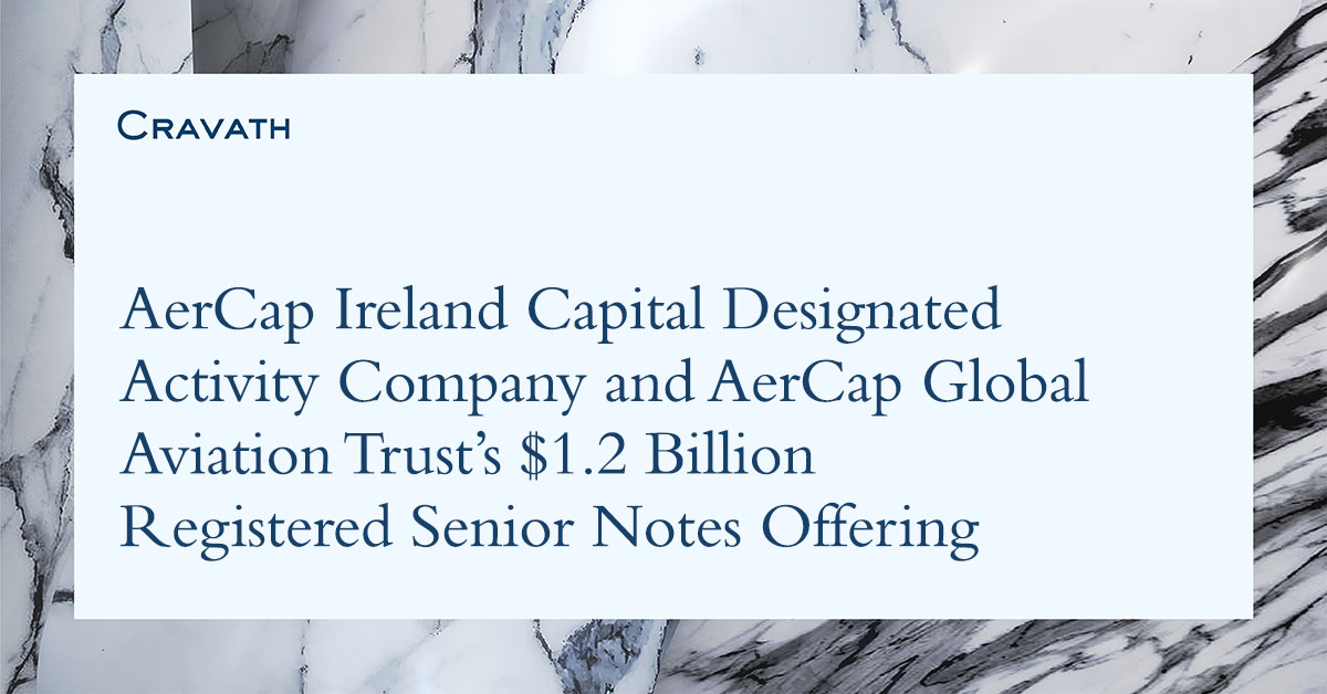AerCap Ireland Capital Designated Activity Company and AerCap Global ...