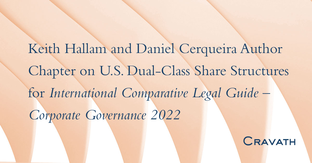Daniel Cerqueira Authors Chapter on U.S. Dual-Class Share Structures ...
