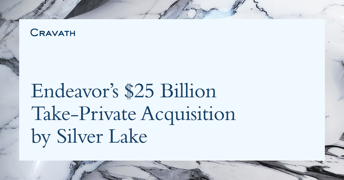 Endeavor’s $25 Billion Take‑Private Acquisition by Silver Lake ...