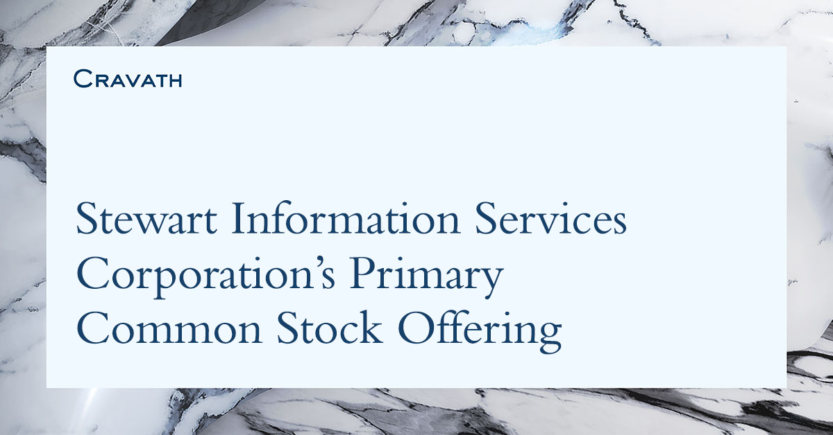 Stewart Information Services Corporation’s Primary Common Stock ...