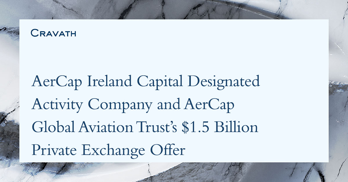 AerCap Ireland Capital Designated Activity Company and AerCap Global ...