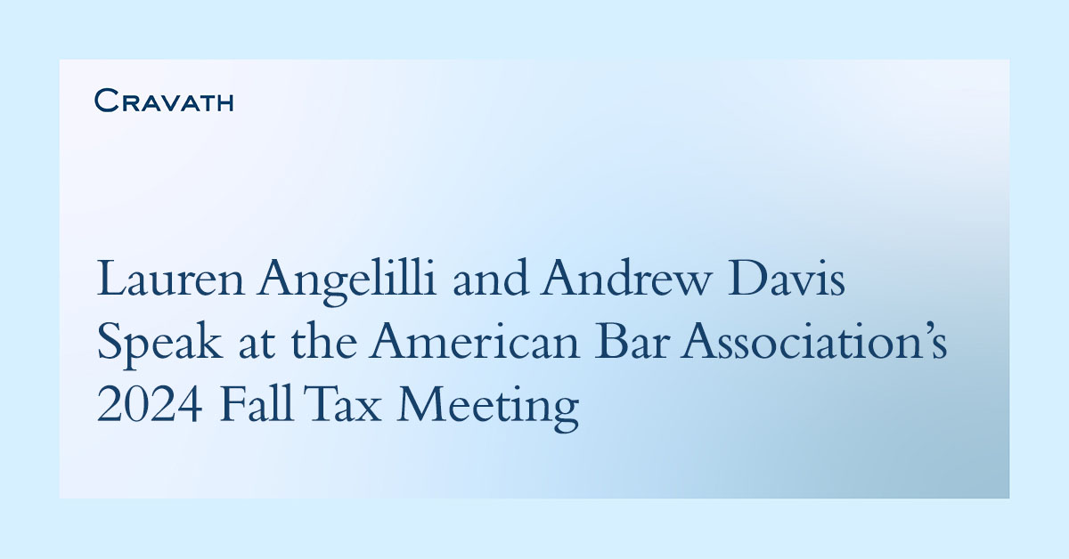 Lauren Angelilli Speaks at the American Bar Association’s 2024 Fall Tax ...