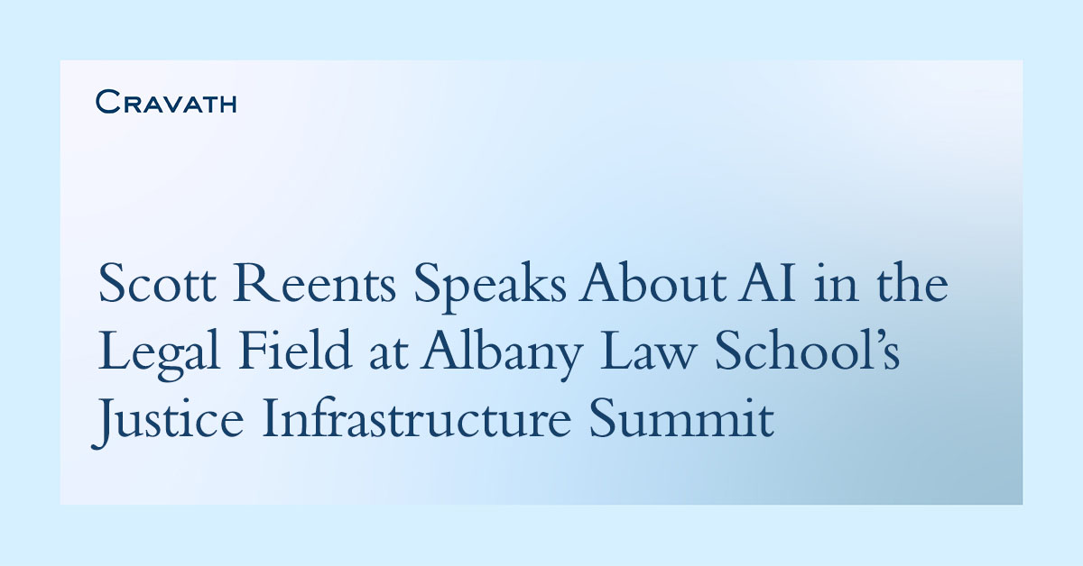 Scott Reents Speaks About AI in the Legal Field at Albany Law School’s Justice Infrastructure ...