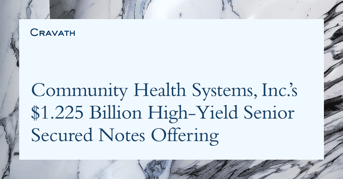 Community Health Systems, Inc.’s $1.225 Billion High‑Yield Senior ...