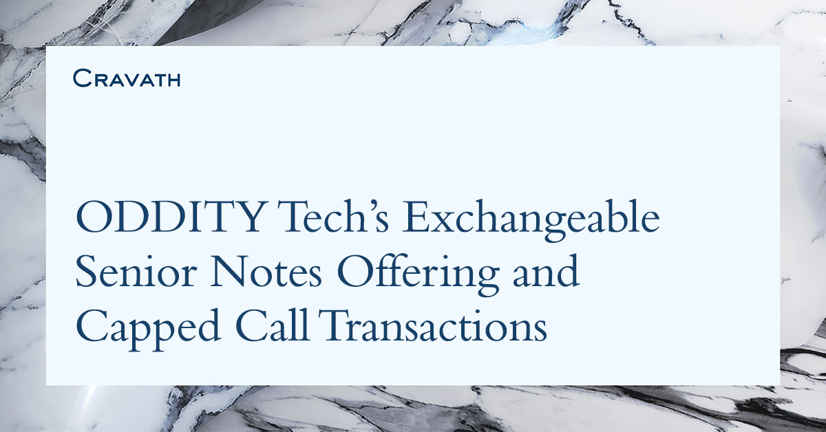 ODDITY Tech’s Exchangeable Senior Notes Offering and Capped Call ...