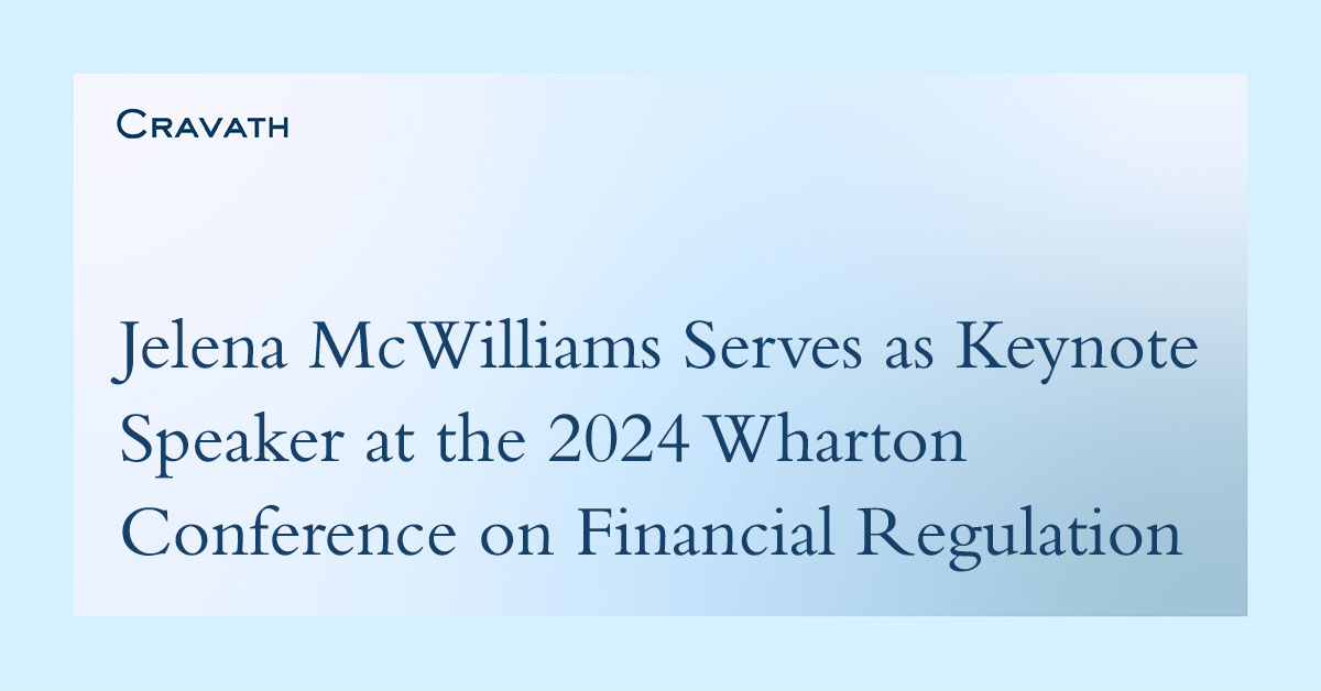 Jelena McWilliams Serves as Keynote Speaker at the 2024 Wharton ...