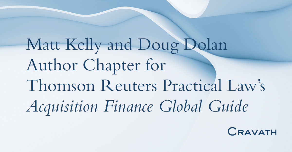 Matt Kelly and Doug Dolan Author Chapter for Thomson Reuters Practical ...