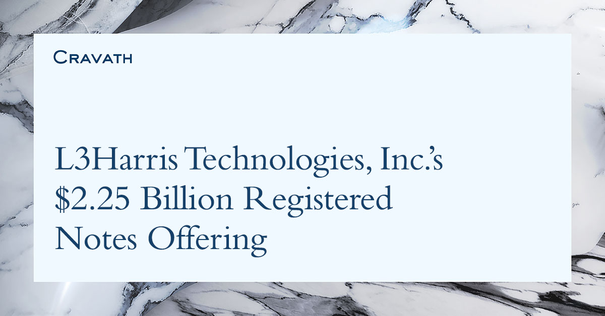 L3Harris Technologies, Inc.’s $2.25 Billion Registered Notes Offering ...