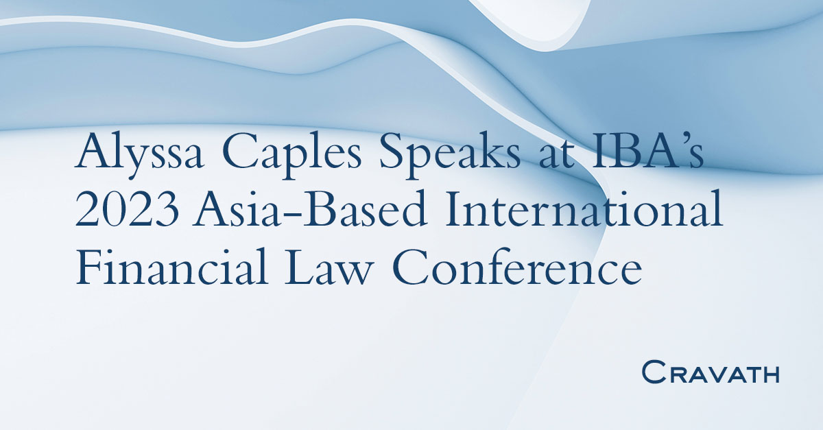 Alyssa Caples Speaks at IBA’s 2023 Asia‑Based International Financial ...