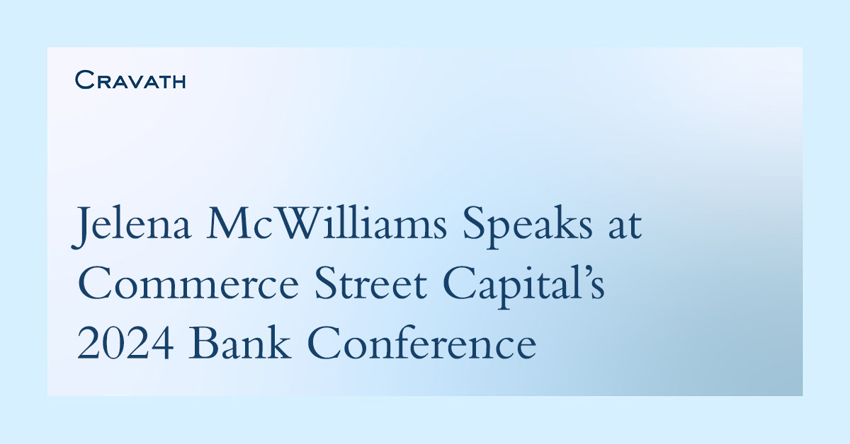 Jelena McWilliams Speaks at Commerce Street Capital’s 2024 Bank ...