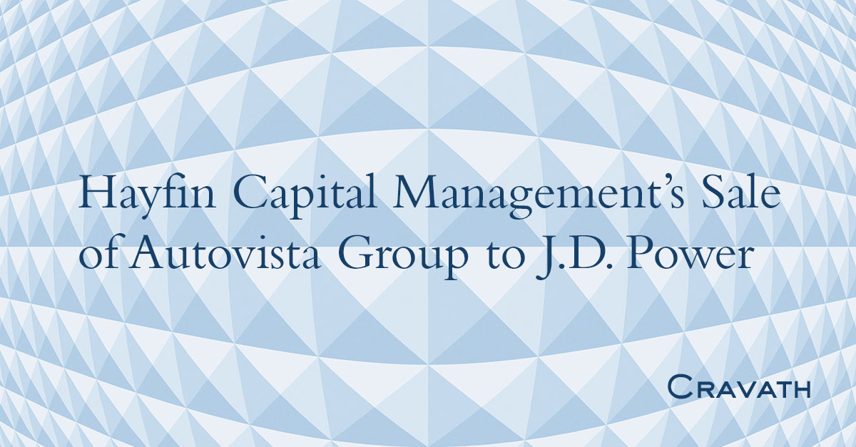 Hayfin Capital Management’s Sale of Autovista Group to J.D. Power ...