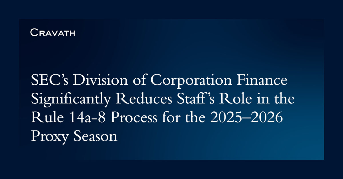 SEC’s Division of Corporation Finance Significantly Reduces Staff’s ...