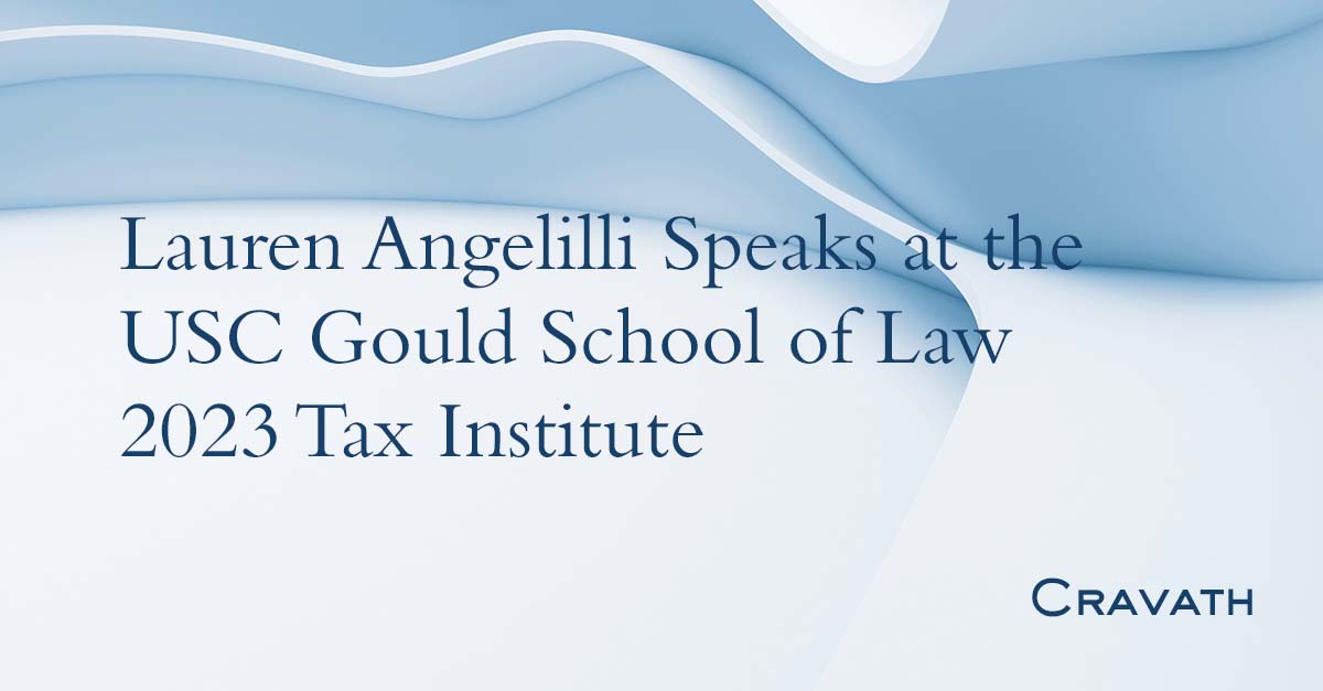 Lauren Angelilli Speaks at the USC Gould School of Law 2023 Tax ...