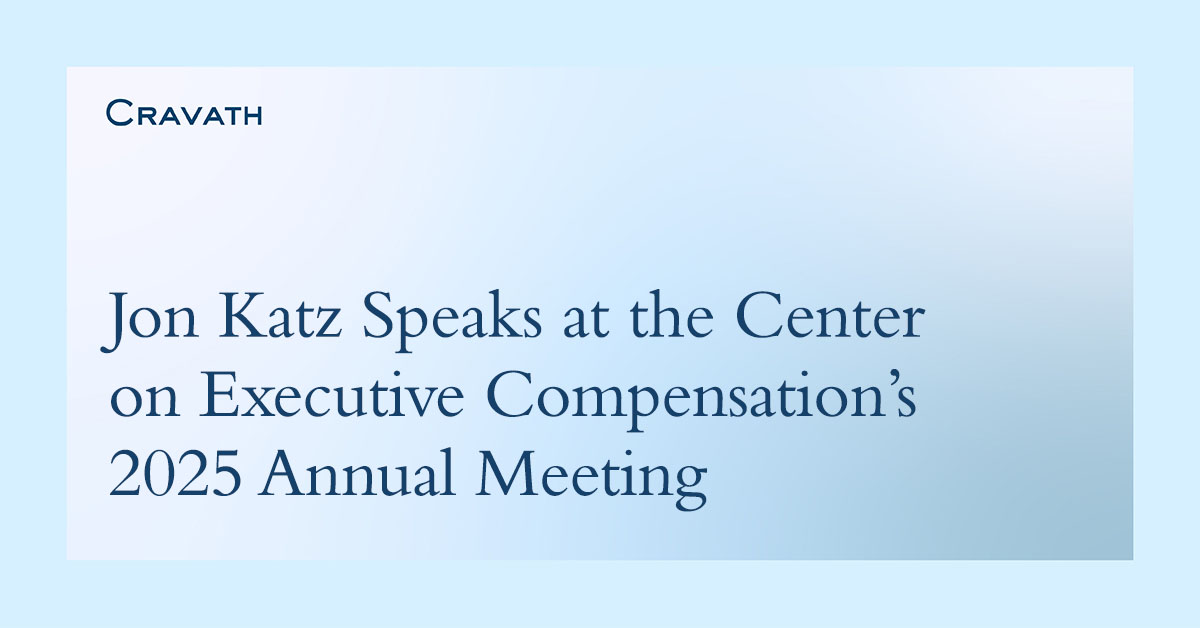 Jon Katz Speaks at the Center on Executive Compensation’s 2025 Annual ...