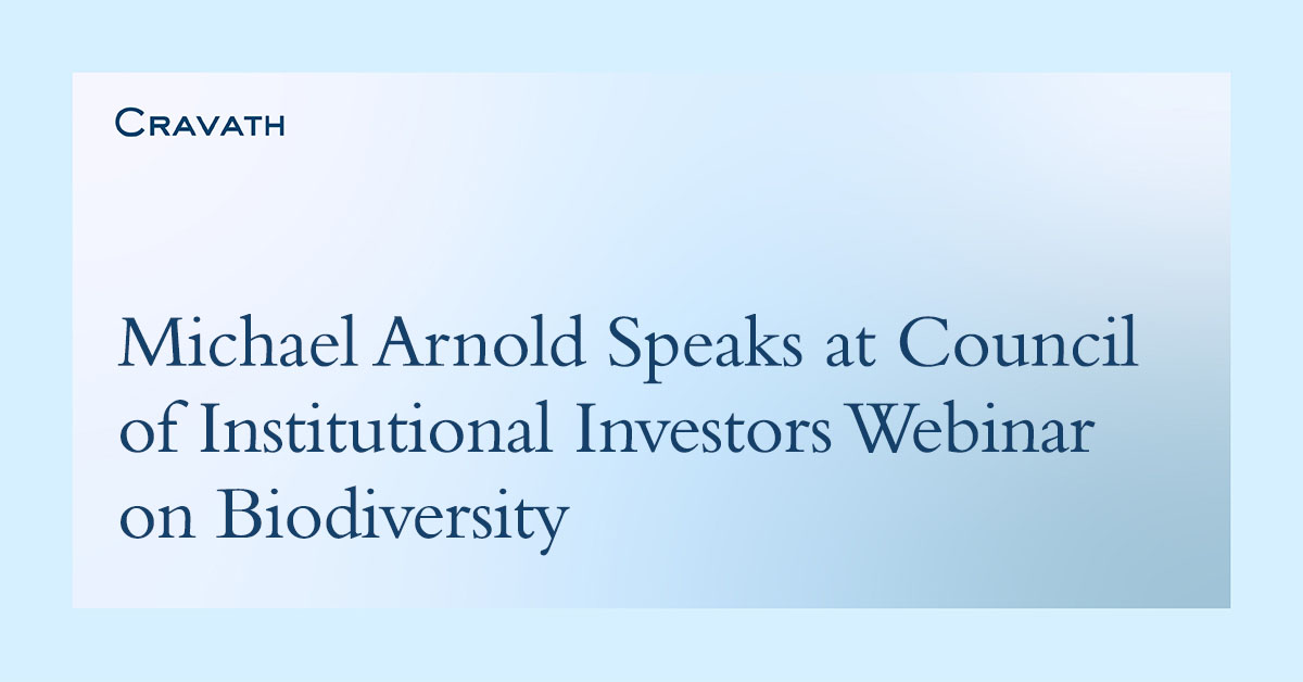 Michael Arnold Speaks at Council of Institutional Investors Webinar on ...